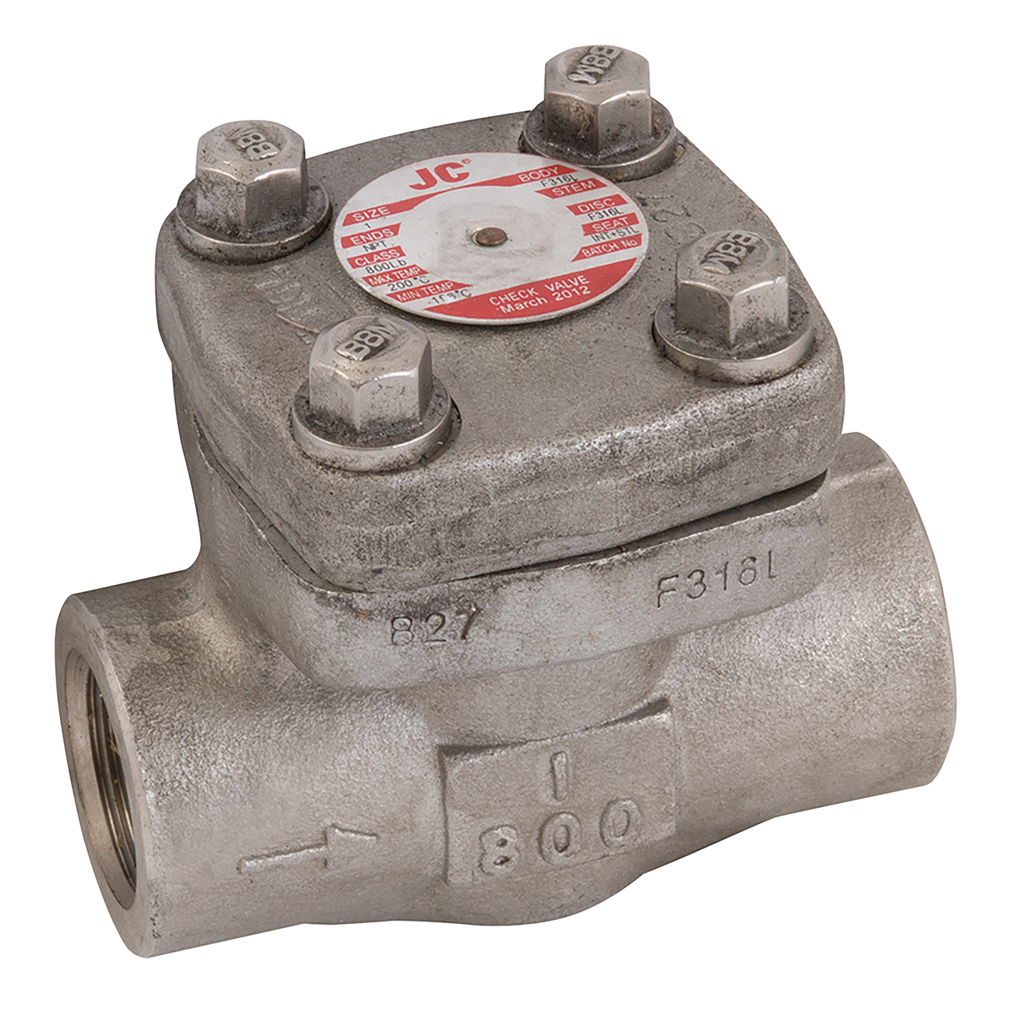 ICP Valves C800S-112 ICP VALVES 1.1/2" NPT #800 PISTON CHECK VALVE 316L ...