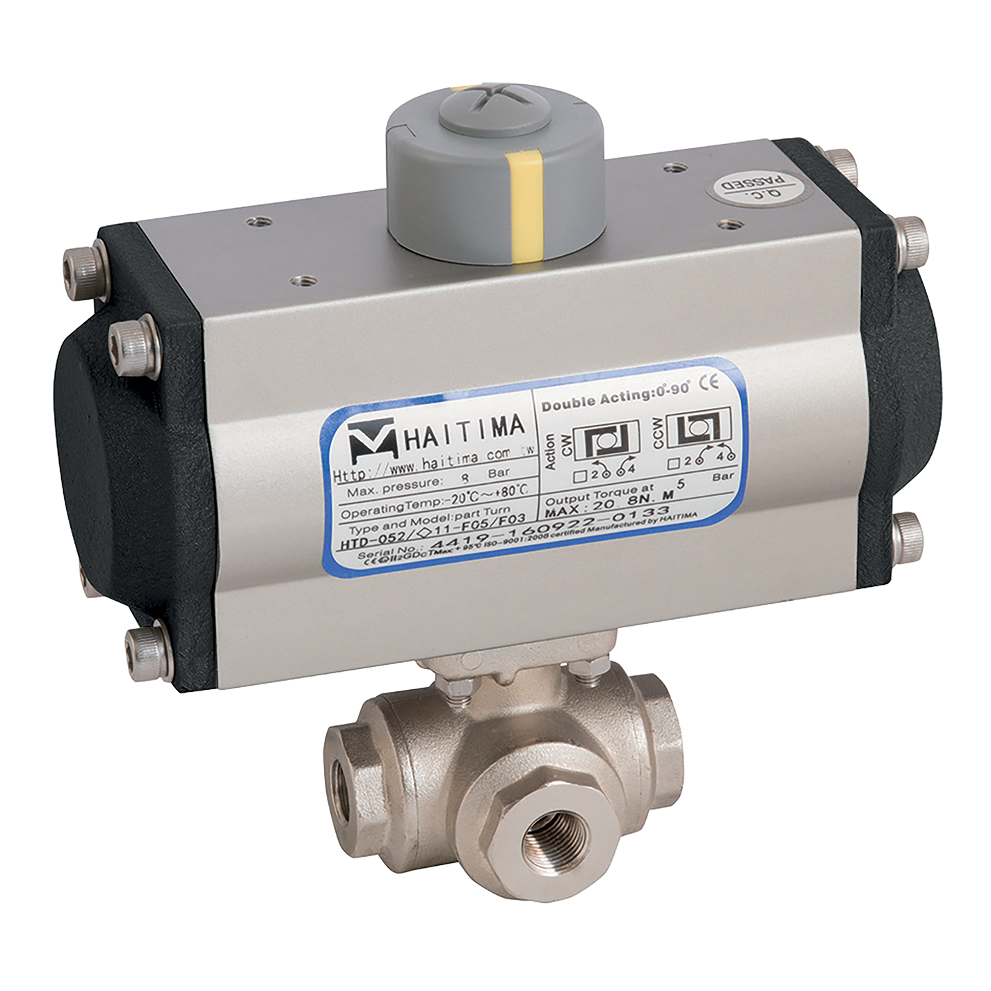 Haitima HSA 1070-34 HAITIMA 3/4" BSP BRASS 3WT BALL VALVE F/W SINGLE ...