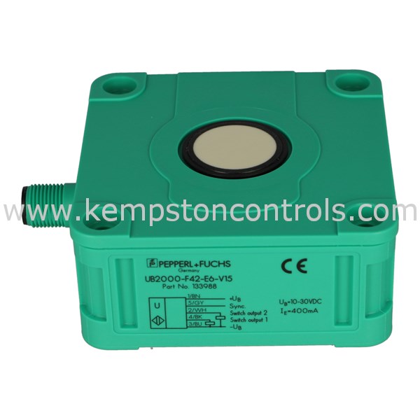Pepperl + Fuchs UB2000-F42-E6-V15 P+F ULTRASONIC SENSOR, 80X80X34MM HOUSING, 60-2000MM RANGE, 2X ...