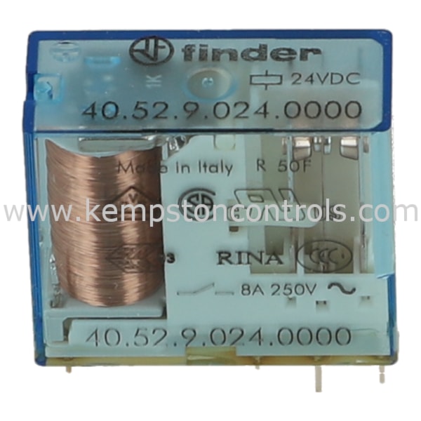 Finder 40.52.9.024.0000 FINDER PCB/PLUG-IN RELAY, 8A, 5MM PINNING, 2 ...