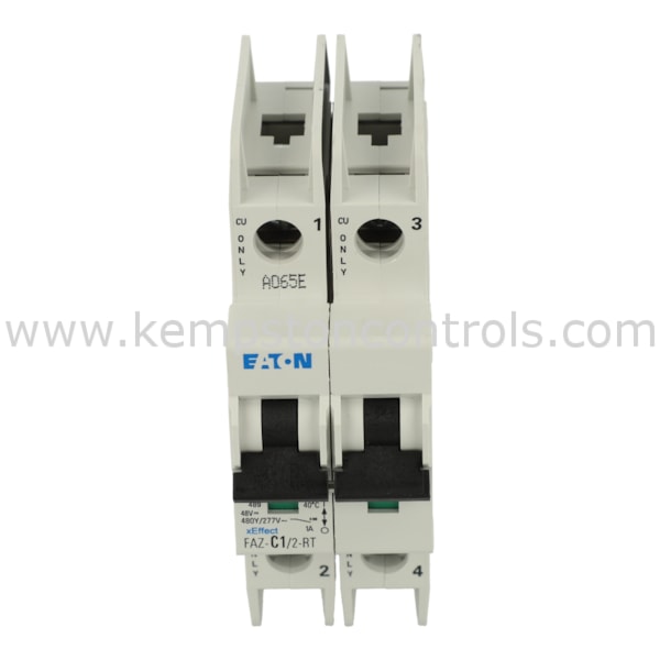 Eaton Moeller FAZ-C1/2-RT EATON MOELLER MINIATURE CIRCUIT BREAKER, 1A, 2P, CHARACTERISTIC C ...