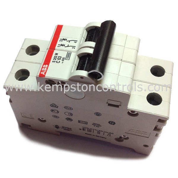 ABB 2CDS272001R0634 2CDS272001R0634 S202M-C63 MINIATURE CIRCUIT BREAKER, 2 POLE, TYPE C, 63A ...
