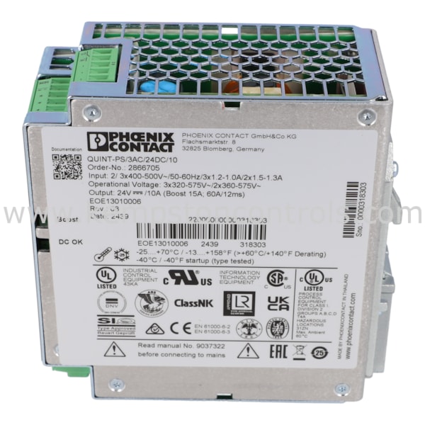 Phoenix 2866705 PHOENIX 3PHASE INPUT POWER SUPPLY | Kempston Controls