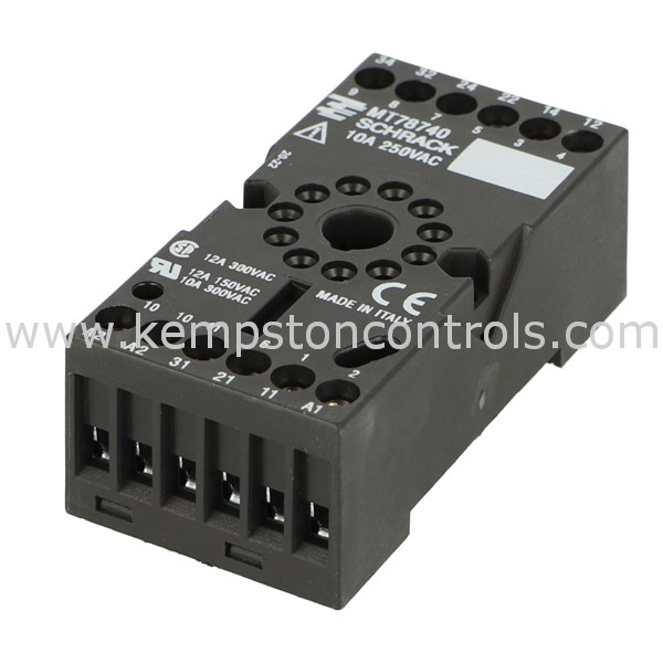 Schrack MT78740 SCHRACK RELAY SOCKET, DIN RAIL, 11PIN, SCREW TYPE ...