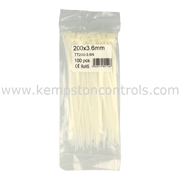 Termination Technology TT200-3.6N TT NYLON CABLE TIES 200MM X 3.6MM ...