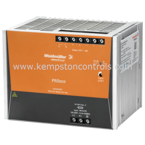 Weidmuller 1469520000 WEIDMULLER PRO ECO 960W 24V 40A POWER SUPPLY 24V ...