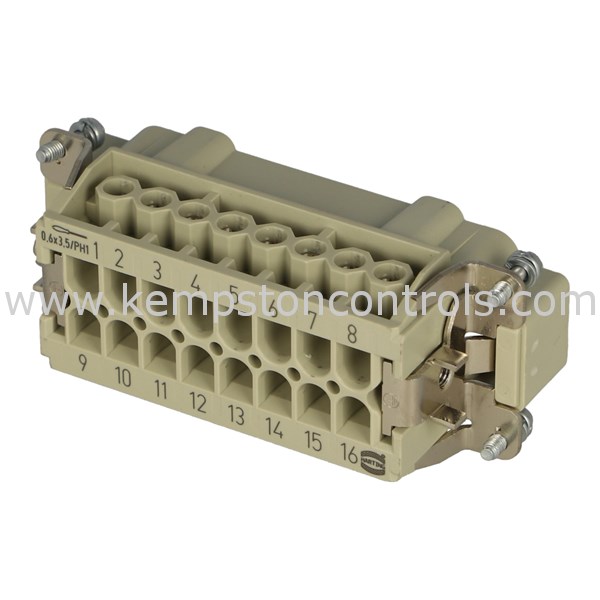 HARTING 09330162601 HARTING 16B CONNECTOR INSERT, 16 WAY, 16A 500V | Kempston Controls