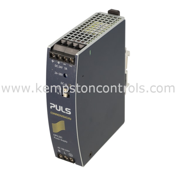 Puls CP5.241 PULS DIN-RAIL POWER SUPPLY, FOR 1-PHASE SYSTEM, 24V, 5A, AC 100-240V, 24-48VDC ...