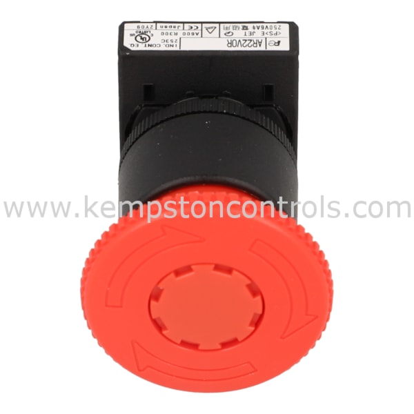 Fuji AR22V0R-01R FUJI PUSHBUTTON EM-STOP PUSH-LOCK, TURN-RESET (SOFT TOUCH 40MM DIA WHITE ARROW ...