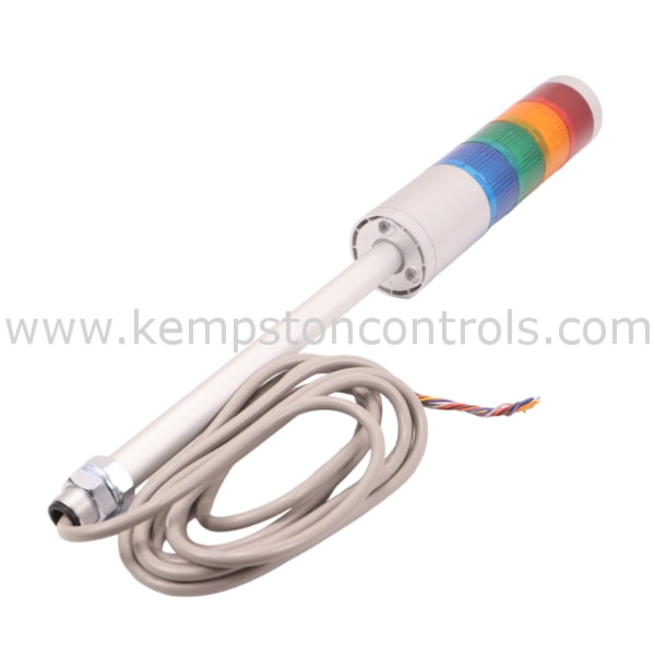 Patlite LR6-402LJNU-RYGB PATLITE LIGHT TOWER 60MM, 4-TIER, 24VDC ,POLE MOUNT | Kempston Controls