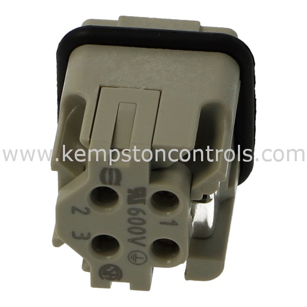 HARTING 09200032611 HARTING MALE INSERT, SCREW TERMINATION, 4PIN, 10A, 3 CONTACTS, 230V, COPPER ...