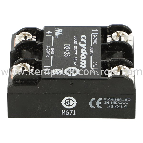 Crydom D2425 CRYDOM SOLID STATE RELAY, PANEL MOUNT, 0.04-25A, 3-32VDC ...