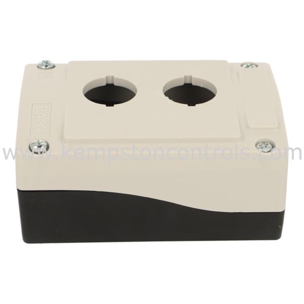 Baco LBX0200 BACO 22 MM 2 HOLE GREY COVER BLACK BASE EMPTY ENCLOSURE ...