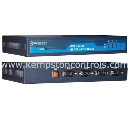 Brainboxes US-701 BRAINBOXES USB 4 PORT RS232 1MBAUD | Kempston Controls