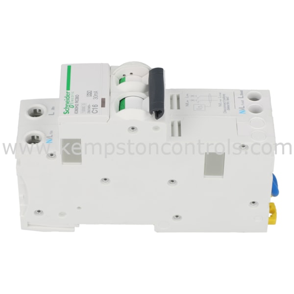 Schneider A9D11216 SCHNEIDER IC60H2 EARTH LEAKAGE CIRCUIT BREAKER RCBO TYPE A 2P C CURVE, 16A ...