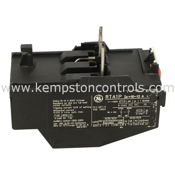 GE RTA1P GE THERMAL OVERLOAD | Kempston Controls