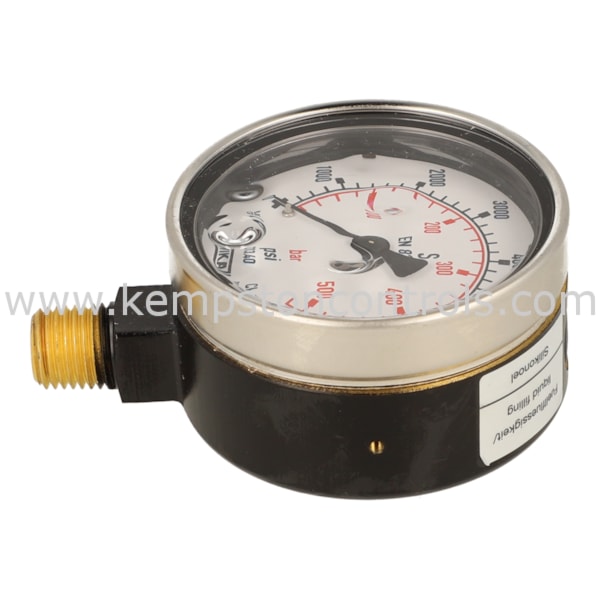 WIKA 213.40.063 0-7500PSI WIKA BOURDON TUBE PRESSURE GAUGE, SCALE RANGE: 0-7500 PSI, 1/4 NPT ...