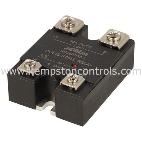 Kudom KSJ50D80-L KUDOM PANEL MOUNT SINGLE PHASE SOLID STATE RELAY, 50V DC, 80AMP, LED INDICATOR ...