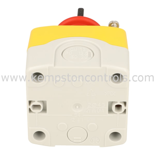 Schneider XALK188G SCHNEIDER YELLOW CONTROL STATION, RED MUSHROOM HEAD ...