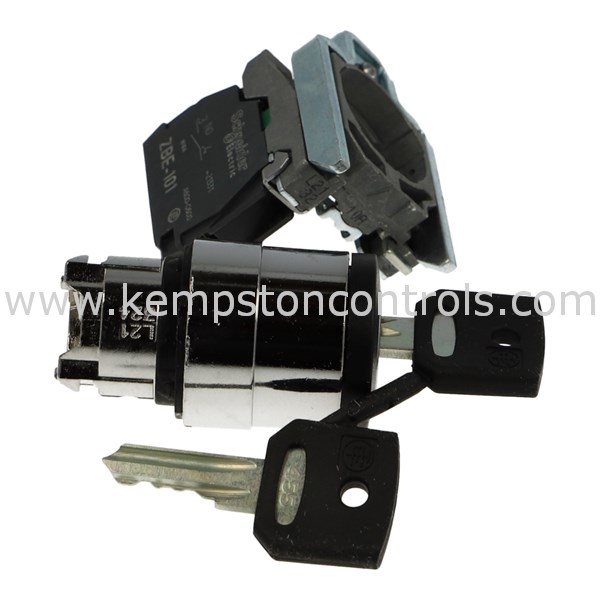 Schneider XB4BG41 SCHNEIDER 2 POS KEY SWITCH, KEY REMOVABLE IN BOTH ...