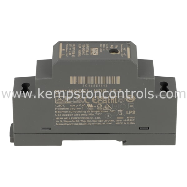 Meanwell HDR-15-5 MEANWELL MEANWELL 2.4A 5V DC SINGLE PHASE POWER ...