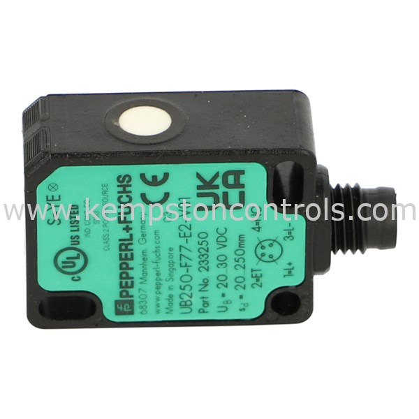 Pepperl + Fuchs UB250-F77-E2-V31 P+F ULTRASONIC SENSOR, 20-250MM RANGE, PNP NO, M8 4 PIN ...