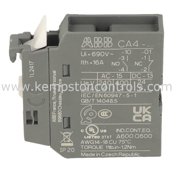 ABB 1SBN010110R1001 ABB 1SBN010110R1001 AUXILIARY CONTACT BLOCK FRONT MOUNT, 1 N/C CONTACT ...