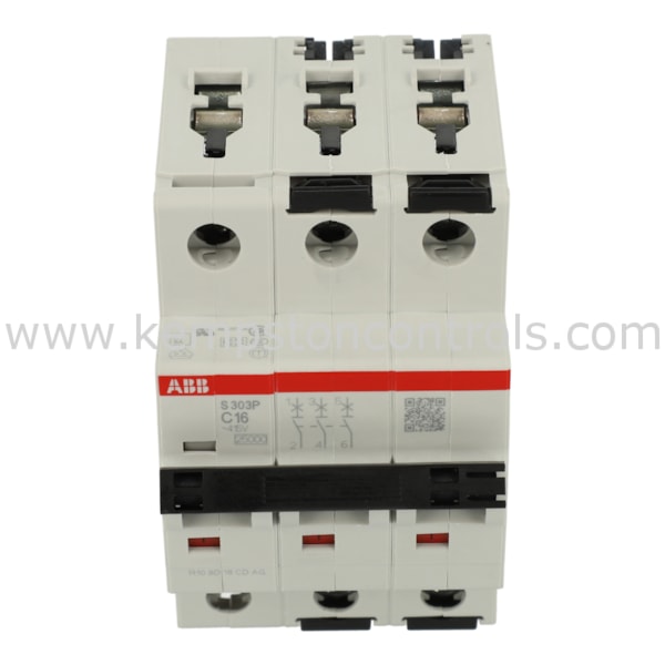 ABB 2CDS383001R0164 ABB S303P-C16 MINIATURE CIRCUIT BREAKER, 3P, C, 16A, SCREW TERMINALS ...