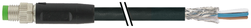 MURR 7000-08701-6001000 MURR M8 MALE 0° A-COD. WITH CABLE SHIELDED PVC ...