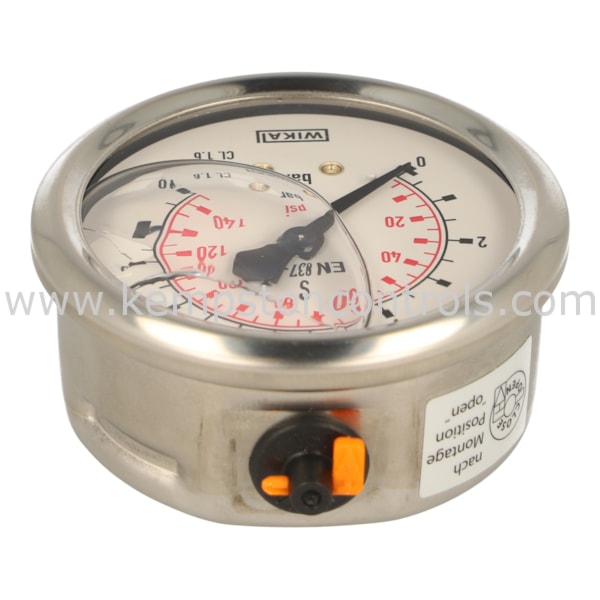 WIKA 213.53.050/063 WIKA BOURDON TUBE PRESSURE GAUGE, 0 TO 10 BAR, G 1/4 B, LOWER MOUNT ...
