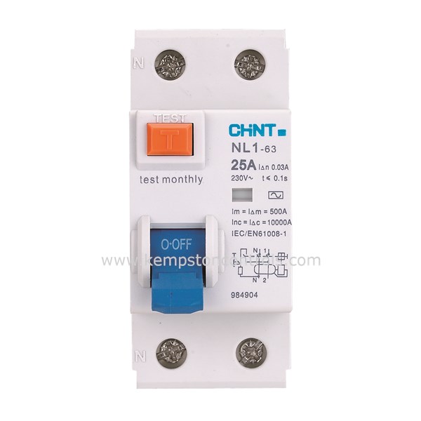 CHINT NL1-63-225/100 CHINT 2 POLE, AC TYPE, 25A, 100MA RCD | Kempston ...