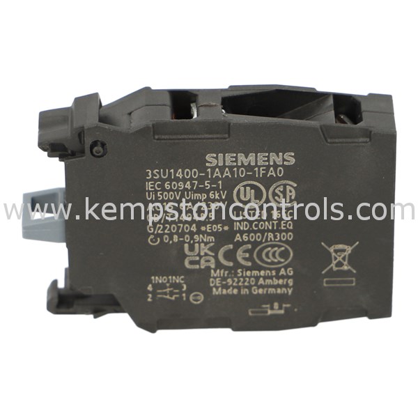 Siemens 3SU1400-1AA10-1FA0 SIEMENS CONTACT MODULE WITH 2 CONTACT ...