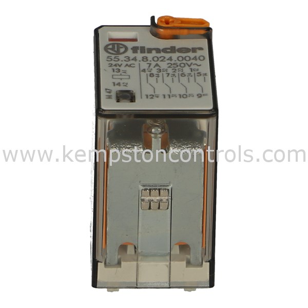 Finder 55.34.8.024.0040 FINDER RELAY 24VAC, 4 POLE, 7A, 4 CO | Kempston Controls