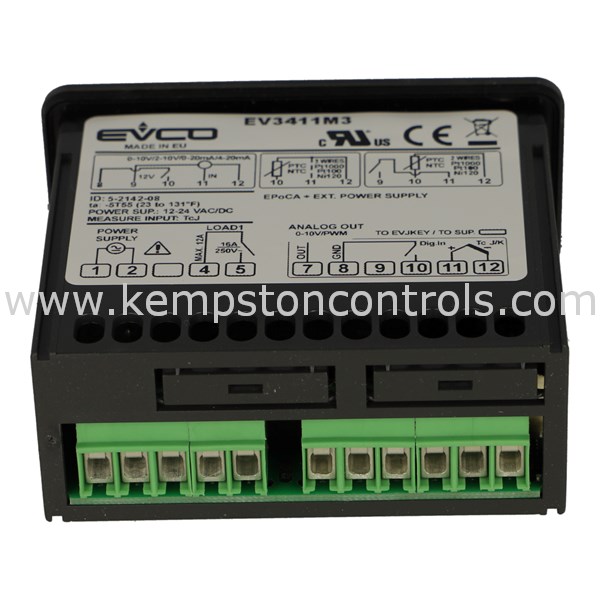 EVCO EV3411M3 EVCO UNIVERSAL CONTROLLER, 12-24VAC/DC, MULTISENSOR INPUT ...