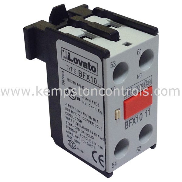 Lovato BFX1011 LOVATO AUX CONTACT 1NO+1NC FRONT CENTRE MOUNT BF SERIES ...