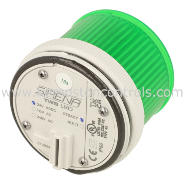 Sirena 36474 SIRENA TWS ALL COLOUR LED GREEN DOME 24VAC/DC GREY BASE ...