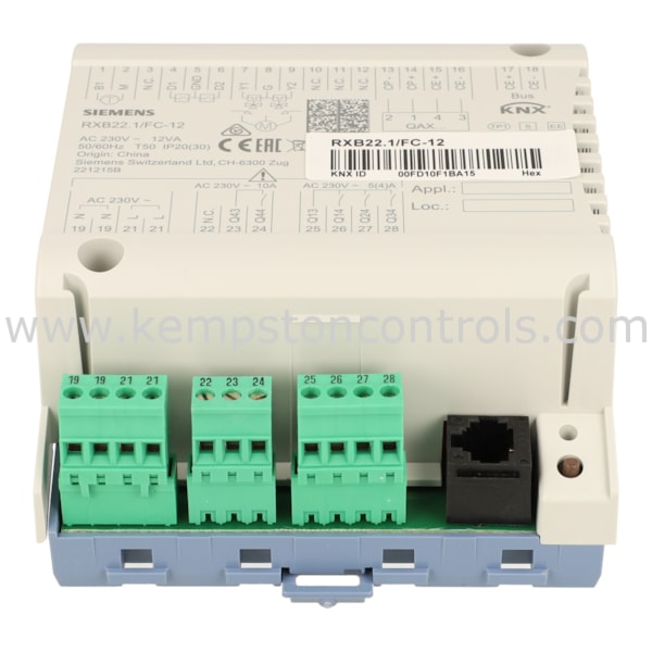 Siemens Smart Infrastructure RXB22.1/FC-12 SIEMENS ROOM CONTROLLER ...