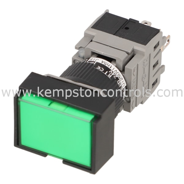 Fuji AH165-TLG11E3 FUJI PUSHBUTTON SWITCH, FLUSH RECTANGULAR HEAD GREEN ...