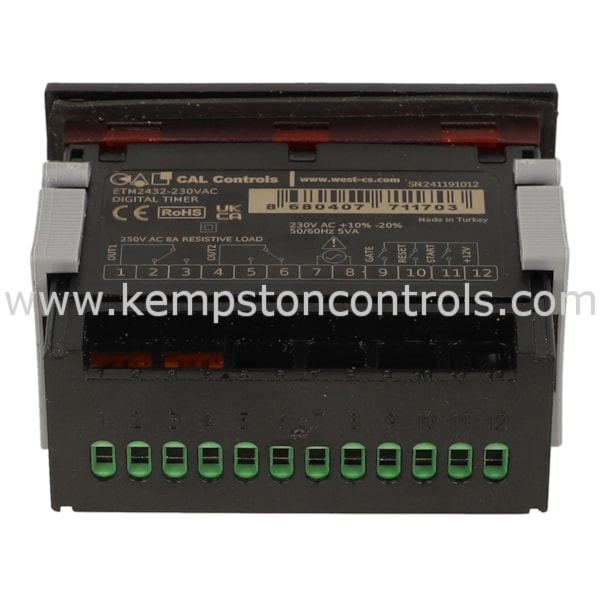 West ETM-2432-230 WEST DIGITAL TIMER, 50/60HZ, 230V, NO AND NC CONTROL ...