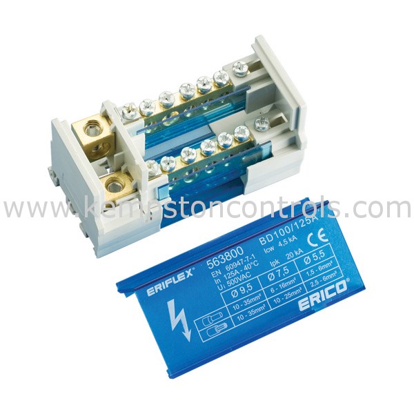 Erico 563810 2 POLE DISTRIBUTION BLOCK 125 AMP, 14 OUTPUT | Kempston ...