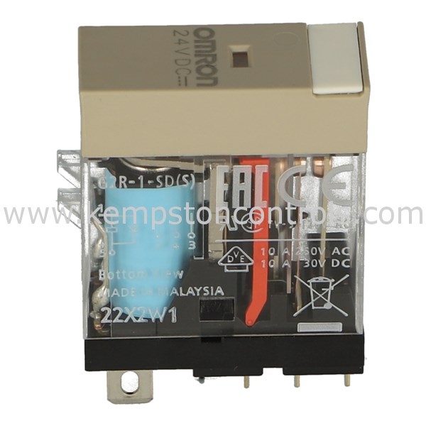Omron G2R-1-SD DC24(S) RELAY, PLUG-IN, 5-PIN, SPDT, 10 A, MECH INDICATOR & DIODE, LABEL FACILITY ...