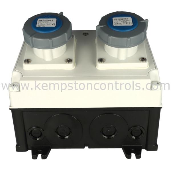 Mennekes 910355 MENNEKES BLUE AMAXX SOCKET ANGLED 2 GANG IP67 16A 3P ...