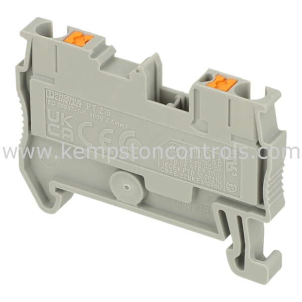 Phoenix 3209510 PHOENIX FEED THROUGH TERMINAL BLOCK, 800V, 24A, PUSH IN CONNECTION, GRAY, 5.2X35 ...
