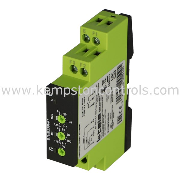 Tele E1UM230V01 TELECONTROL VOLTAGE MONITORING RELAY, 1 PHASE, 1CO ...