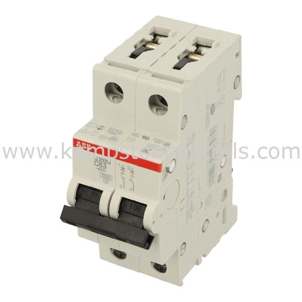 ABB 2CDS272001R0634 ABB MINIATURE CIRCUIT BREAKER, 2 POLE, TYPE C, 63A, 10KA | Kempston Controls