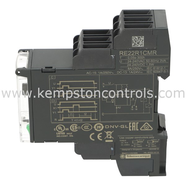 Schneider RE22R1CMR SCHNEIDER ELECTRIC OFF-DELAY TIMING RELAY, 0.05S-300H, 24-240VAC/DC, 50/60HZ ...