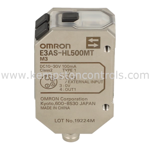 Omron E3AS-HL500MT M3 OMRON PHOTOELECTRIC SEN., STAINLESS STEEL, RED LASER CLASS 1, BACKGROUND ...