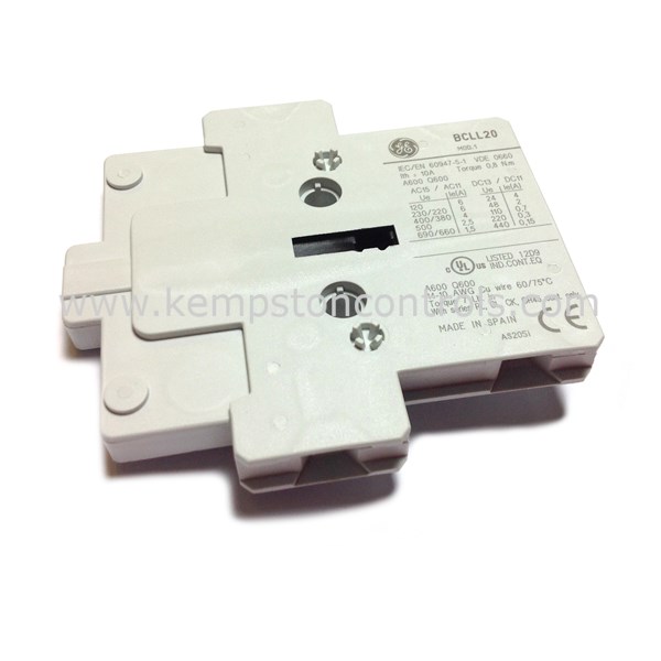 GE BCLL20 GE AUXILIARY CONTACT, SIDE MOUNT, 2NO, SCREW TERMINALS ...