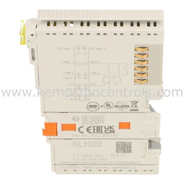 Beckhoff KL1032 BECKHOFF 2-CHANNEL DIGITAL INPUT TERMINAL 48 V DC ...