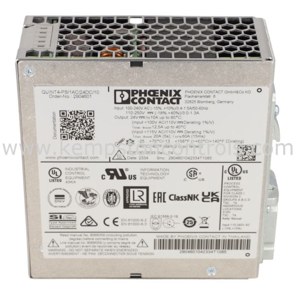 Phoenix 2904601 PHOENIX POWER SUPPLY UNIT, ON/OFF (SLEEP MODE), 1 PHASE ...
